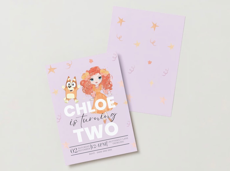 Emma Memma + Bingo Theme Digital Printable Invite - Etsy Australia