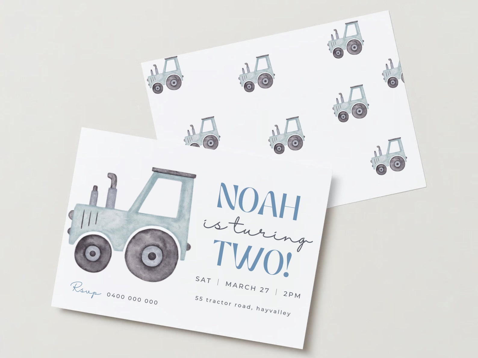 Tractor Theme Digital Printable Invite - Etsy