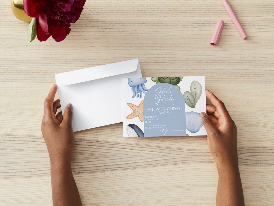 Splish Splash Theme Digital Printable Invite - Etsy