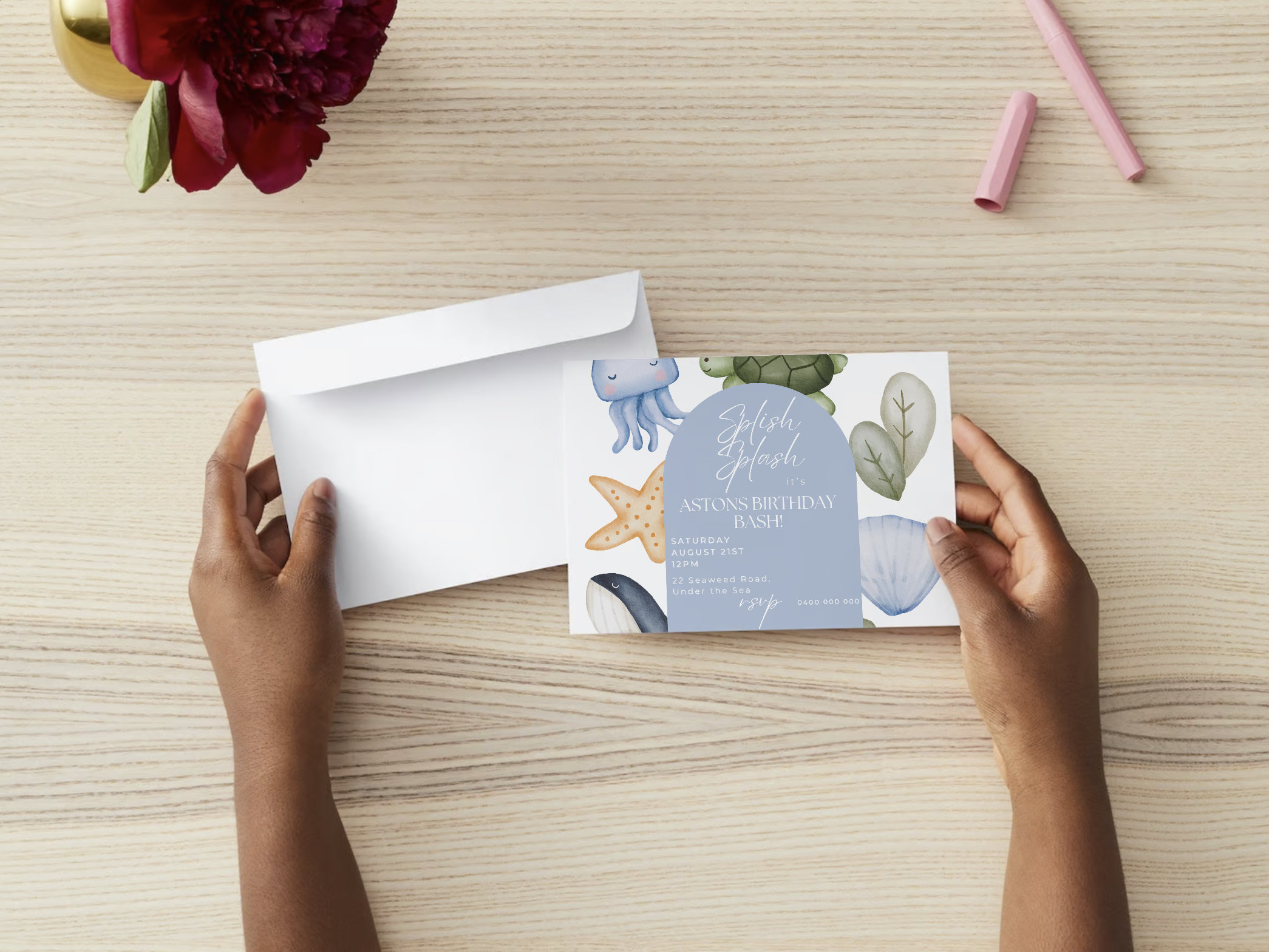 Splish Splash Theme Digital Printable Invite - Etsy