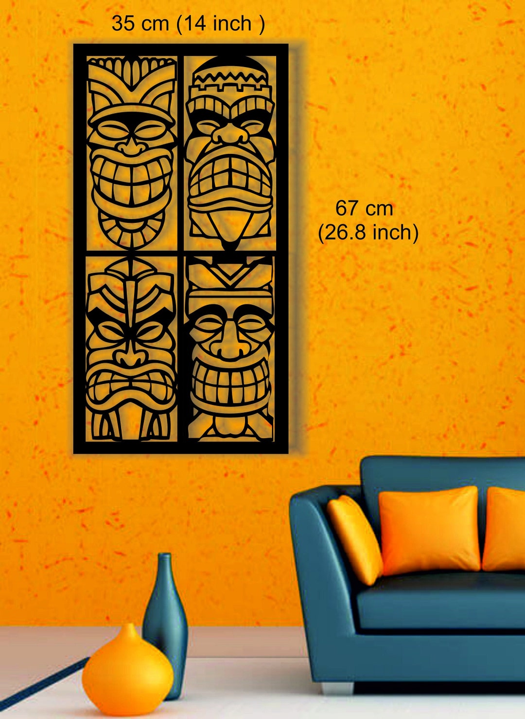 Arthursmetalworld,4 Totem Set. Comic Design,metal Sign for Home Office ...