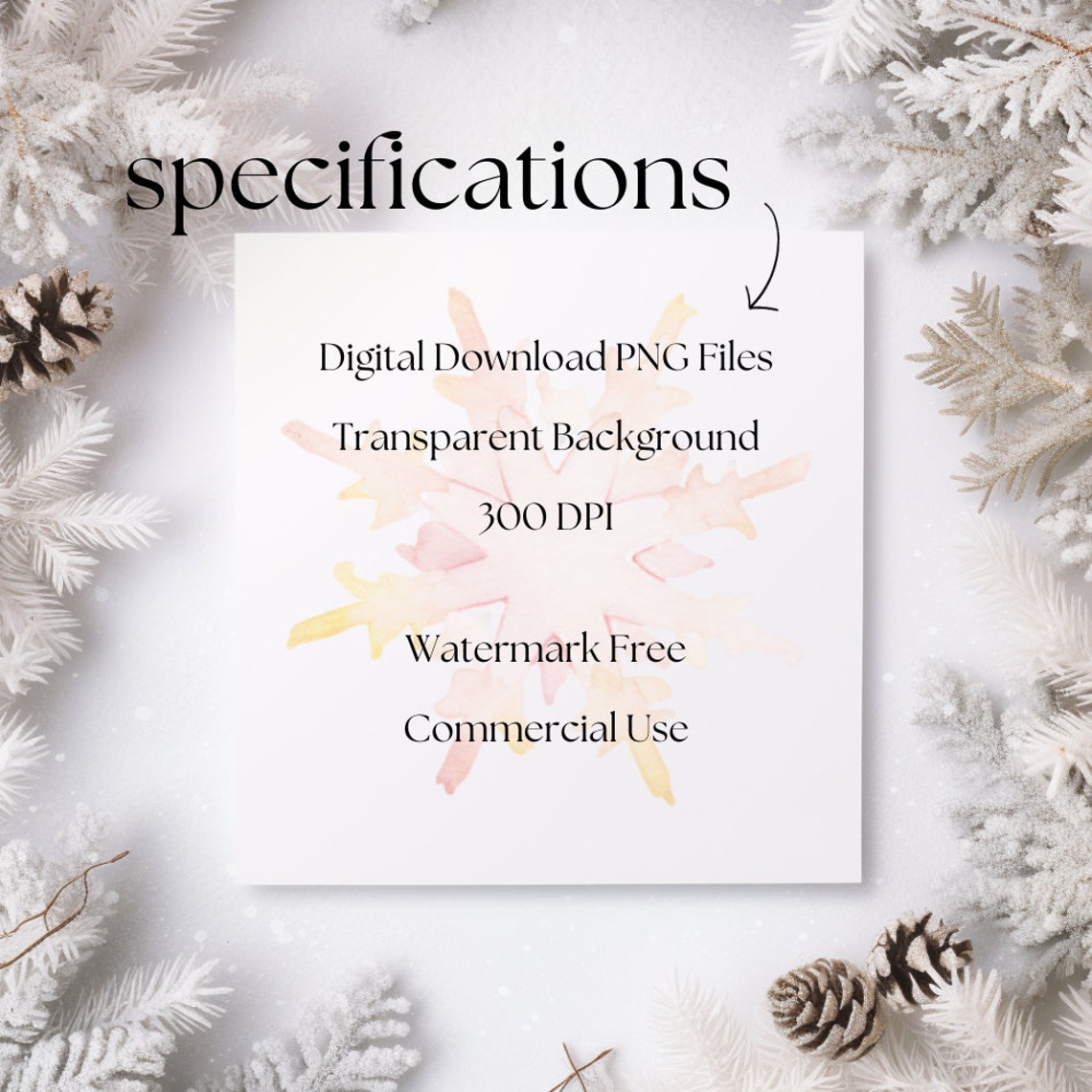 35 Winter Snowflakes Clipart PNG, Digital Winter Watercolor Snow ...