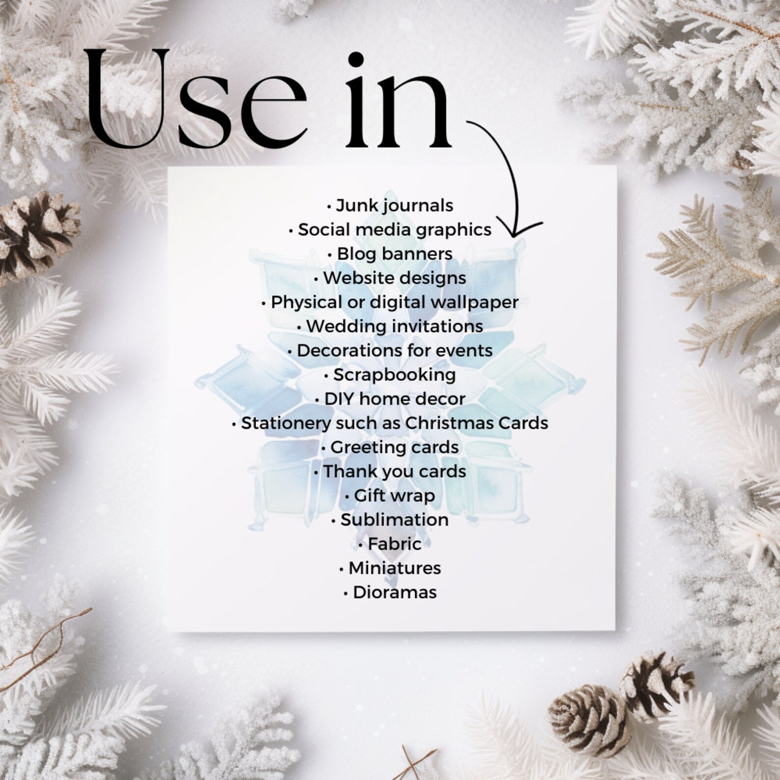 35 Winter Snowflakes Clipart PNG, Digital Winter Watercolor Snow ...