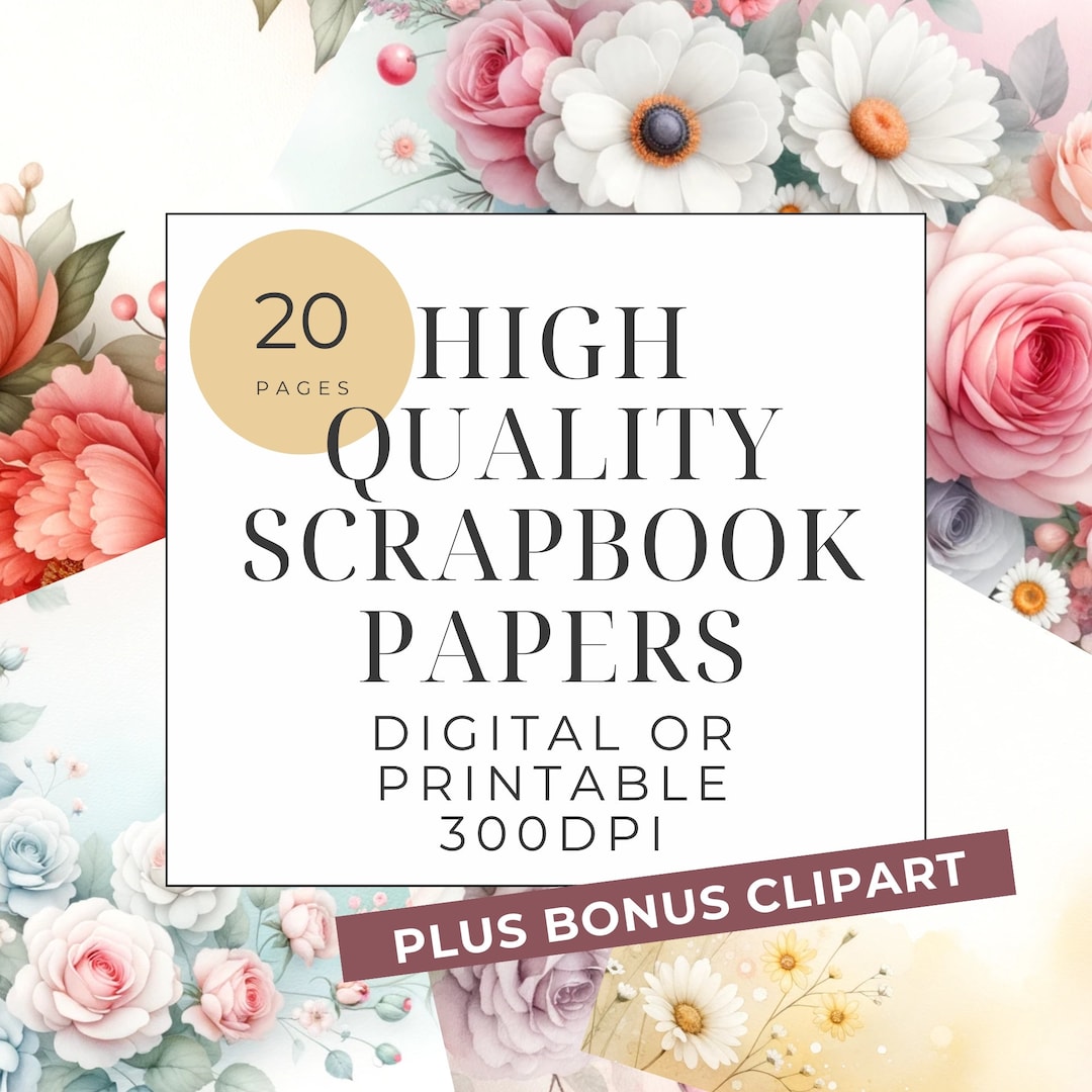 Pastel Watercolor Floral Scrapbook Pages | Digital Scrapbooking ...