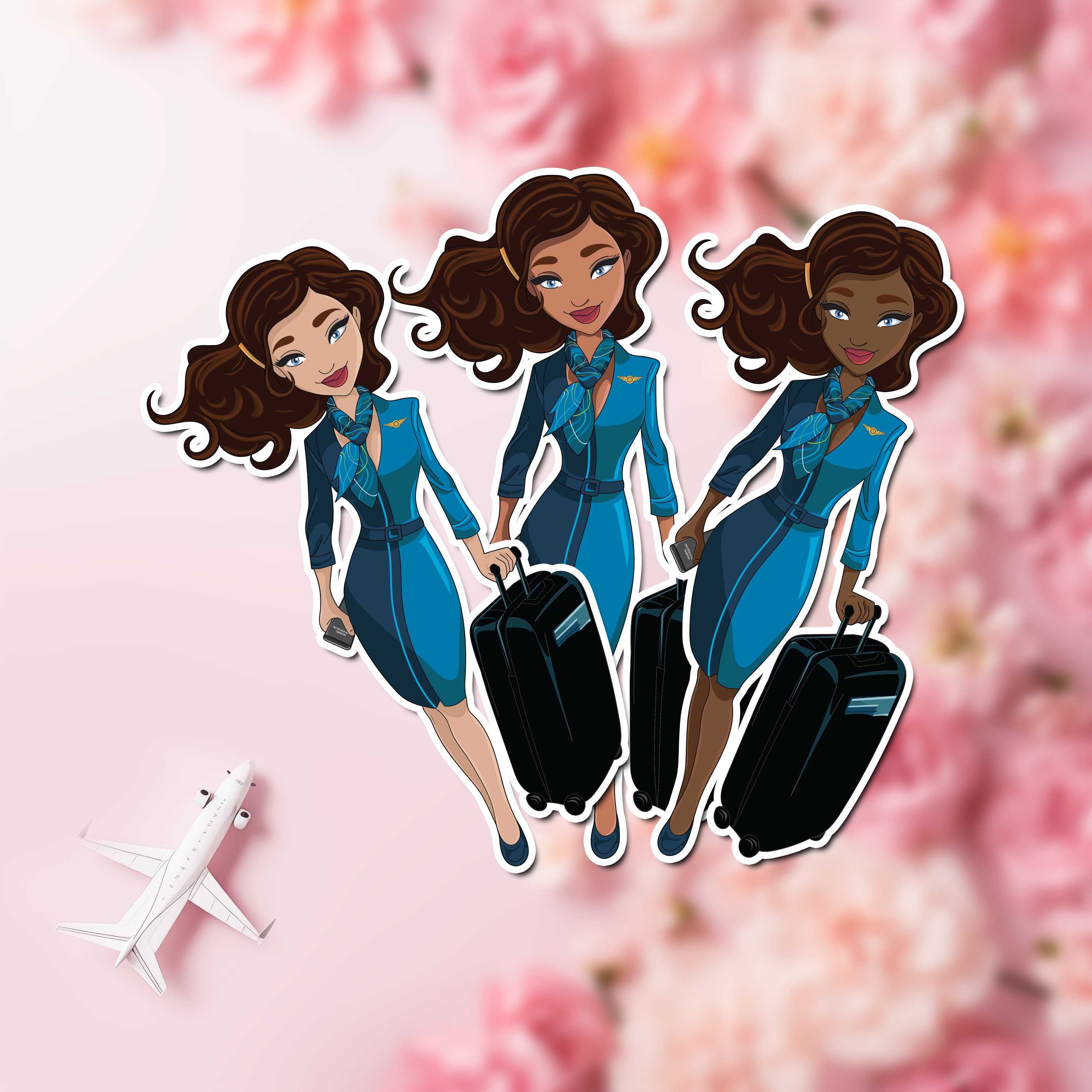 Customizable Alaska Airlines Flight Attendant Sticker Personalized ...