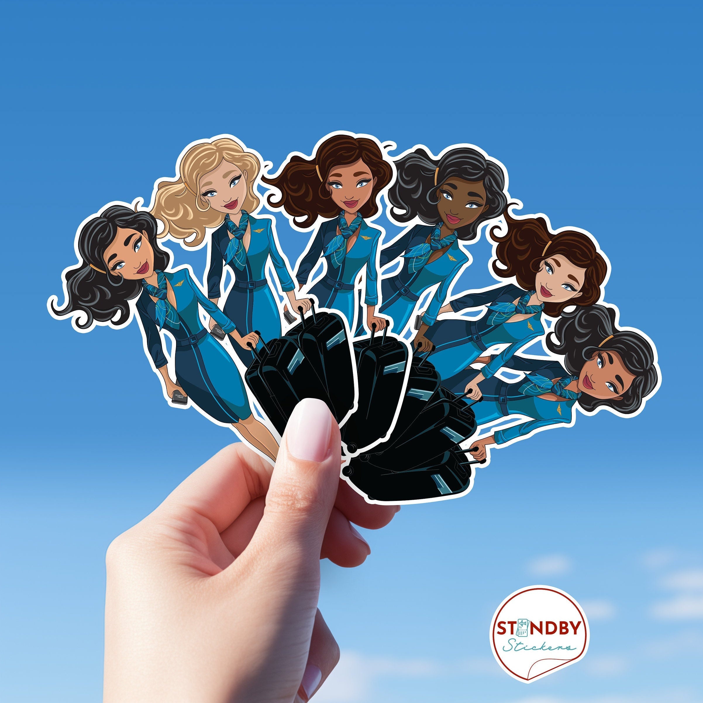 Customizable Alaska Airlines Flight Attendant Sticker Personalized ...