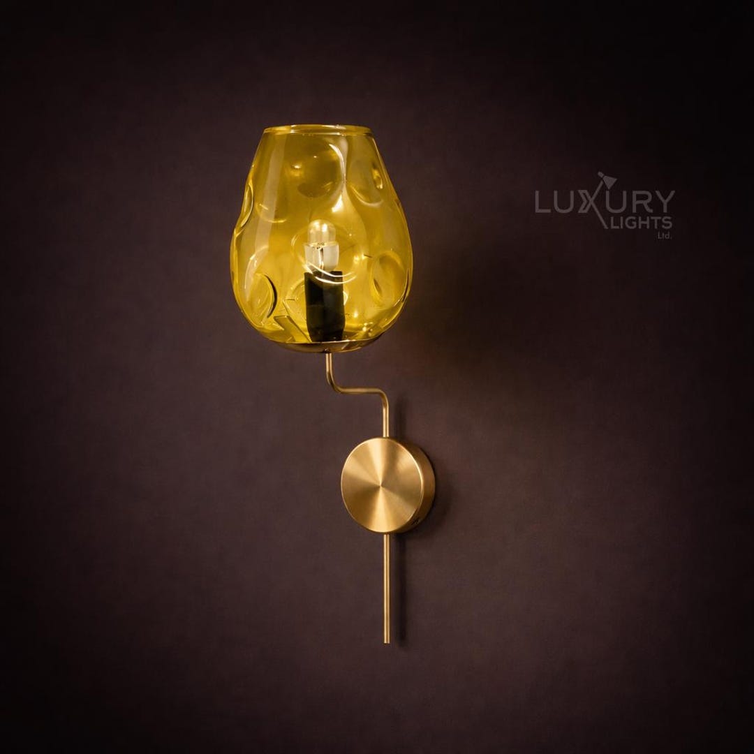 Sputnik Style Modern Italian 1950s Stilnovo Glass Yellow Roly-poly Wall ...