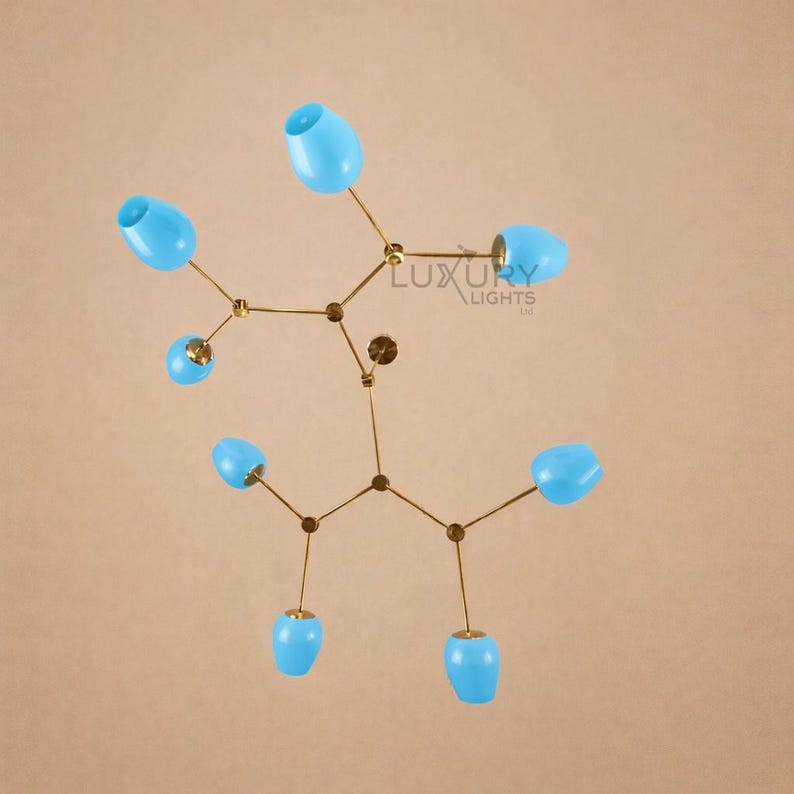 Sputnik Style Modern Italian 1950s Stilnovo Glass Sky Blue Roly-poly ...