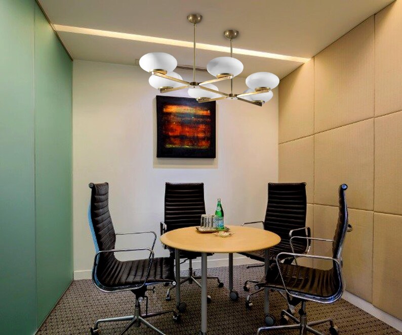 Mid-century Modern Sputnik Chandelier: Brass Finish, 6-light Ceiling ...
