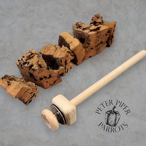 Refillable Cork Kabob Bird Perch | Promote Foraging and Mental ...