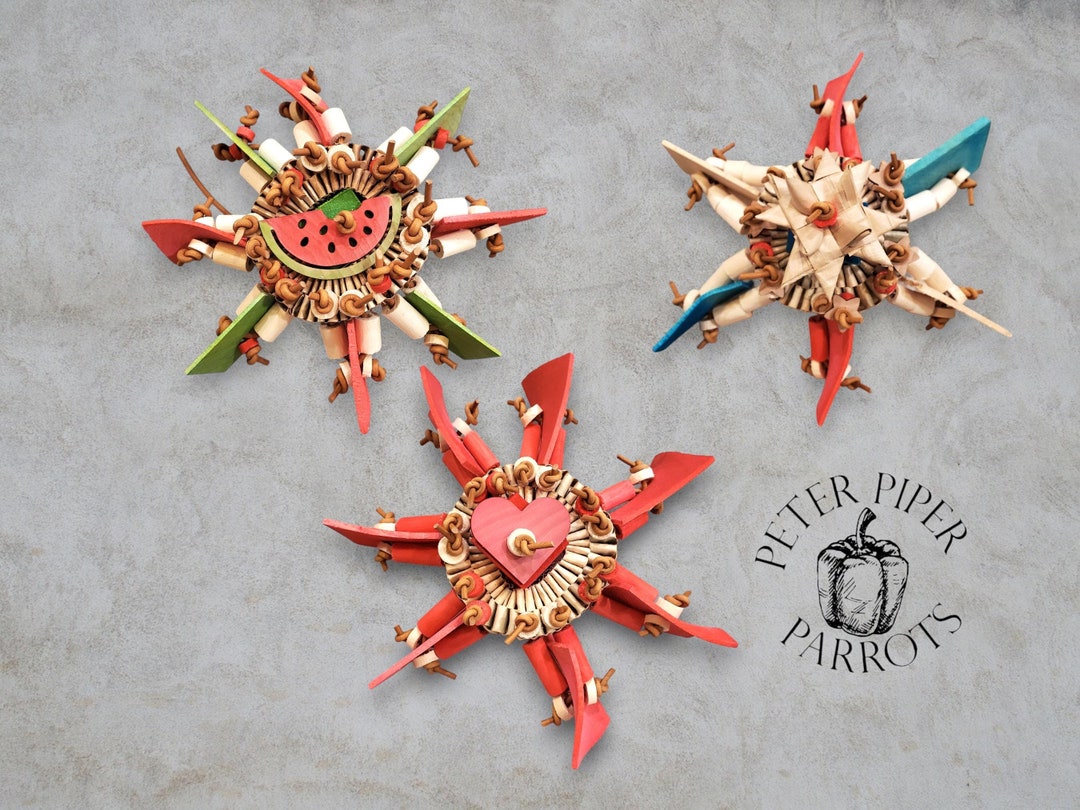 Palm Leaf Pinwheels Parrot Cage Mount Safe Bird Toy - Etsy