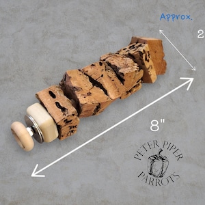 Refillable Cork Kabob Bird Perch | Promote Foraging and Mental ...