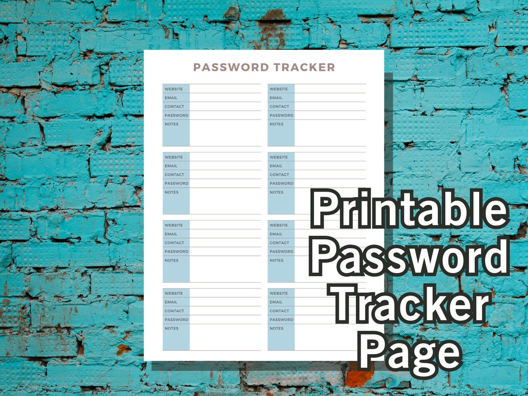 Password Tracker, Password Log, Printable Password Tracker, Printable ...