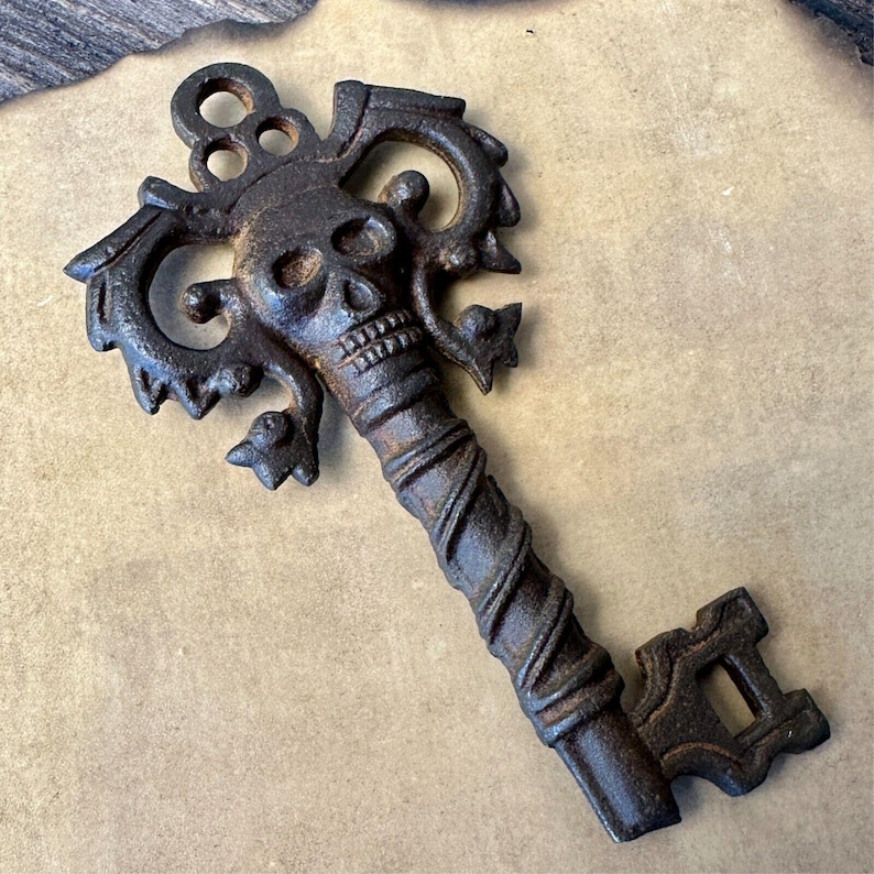 Pirate Skull Key Fancy Ornate Victorian Design With Antique Distressed ...