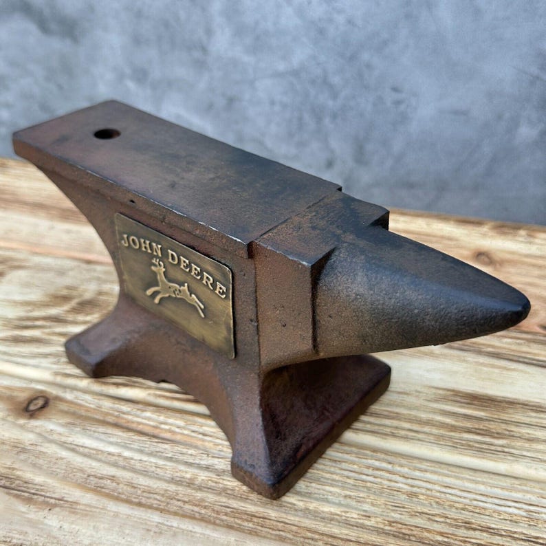 John Deere Cast Iron Anvil With Antique Vintage Finish and Stamped Maker's Mark - Etsy