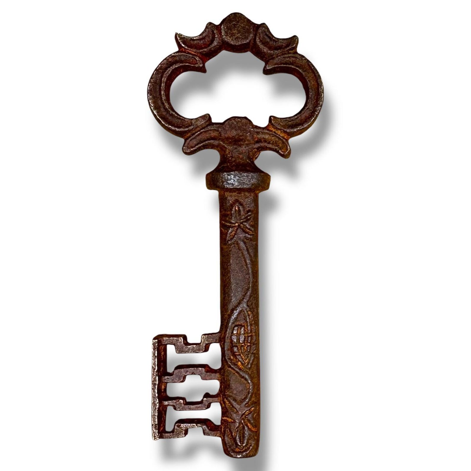 Victorian Mansion Cast Iron Skeleton Key 4" Ornate Detail Antique ...