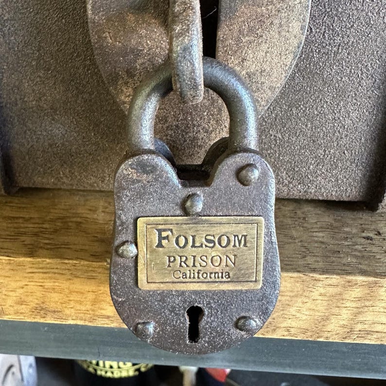 Folsom Prison California Cast Iron Gate Lock With 2 Keys Antique Style ...