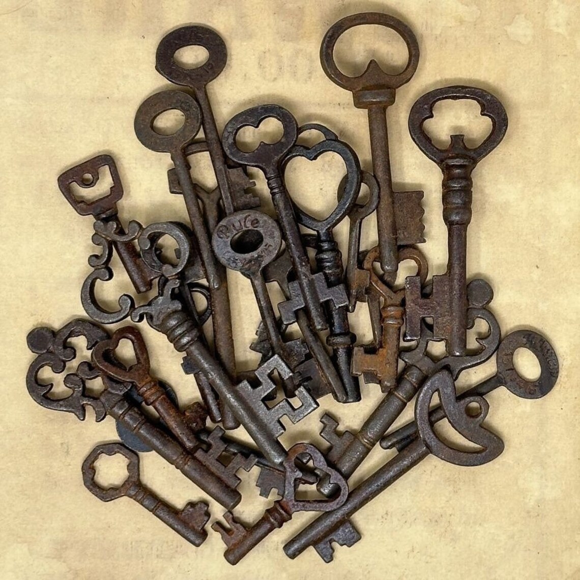 Antique Vintage Style 19th Century Iron Keys Assorted Lot of 25 - Etsy