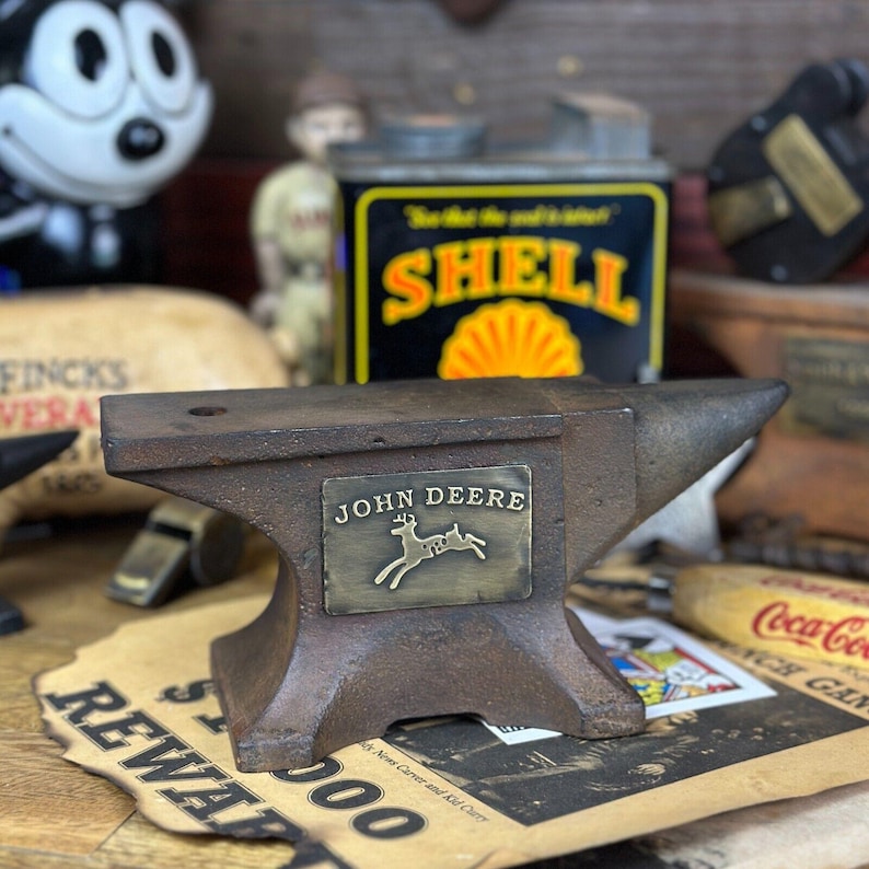 John Deere Cast Iron Anvil With Antique Vintage Finish and Stamped ...