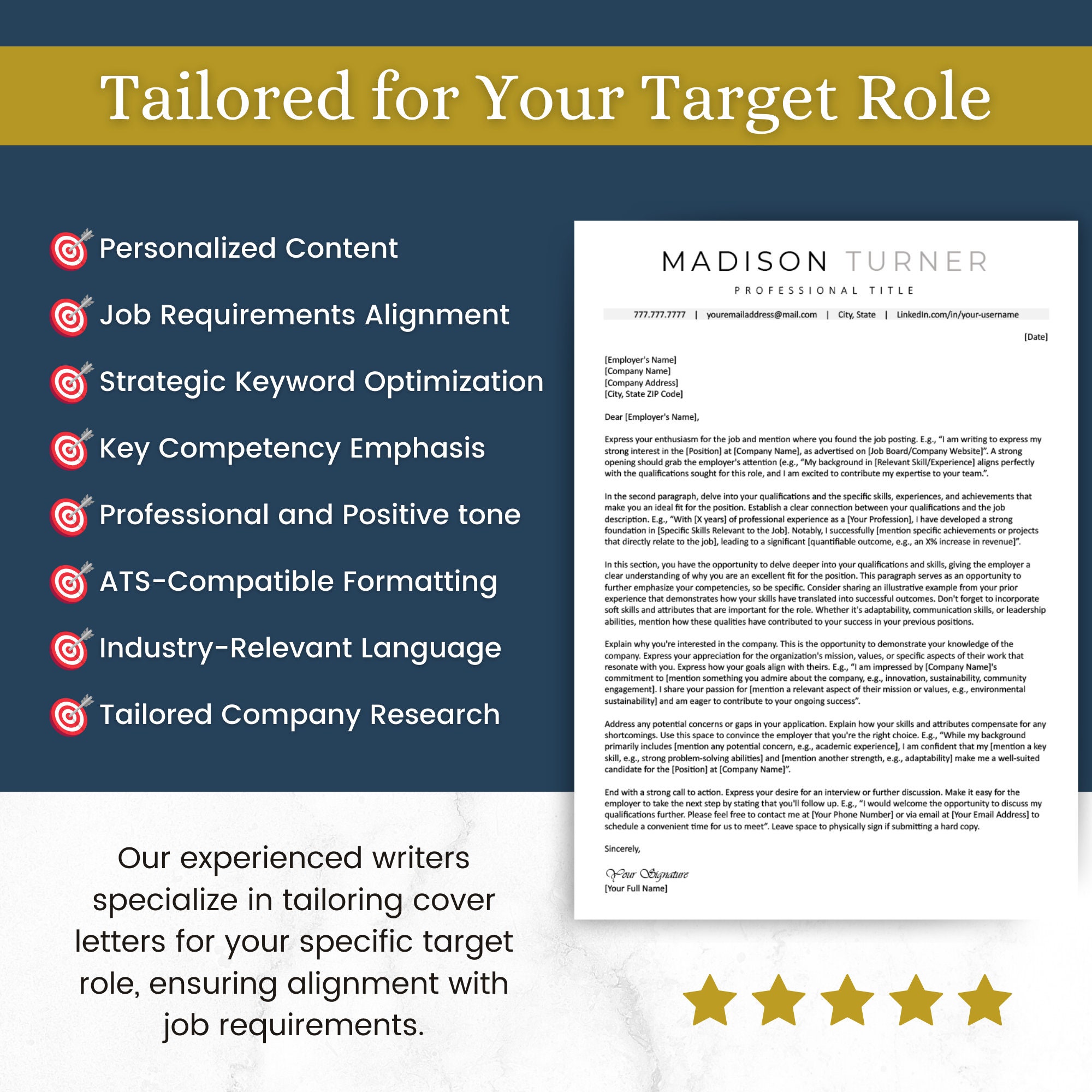Professional Cover Letter Writing Service Custom Cover Letter for ...