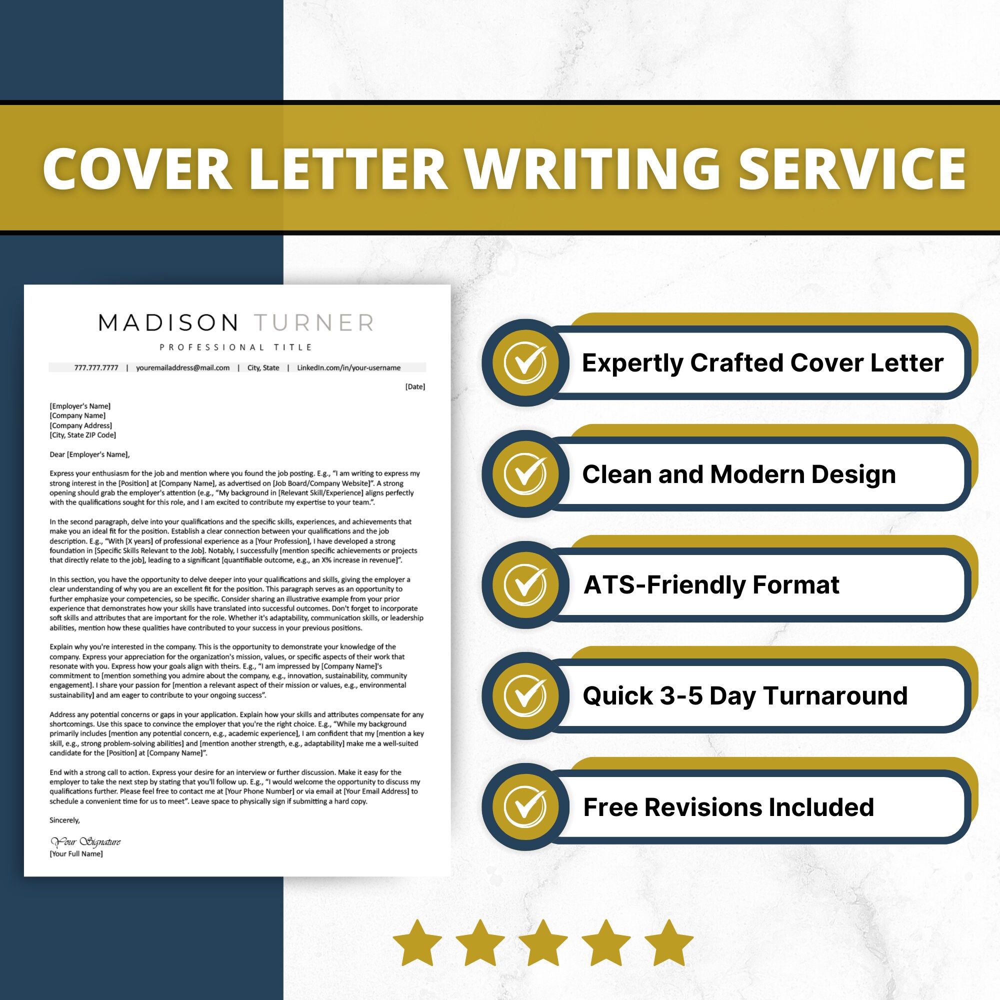 Professional Cover Letter Writing Service Custom Cover Letter for ...