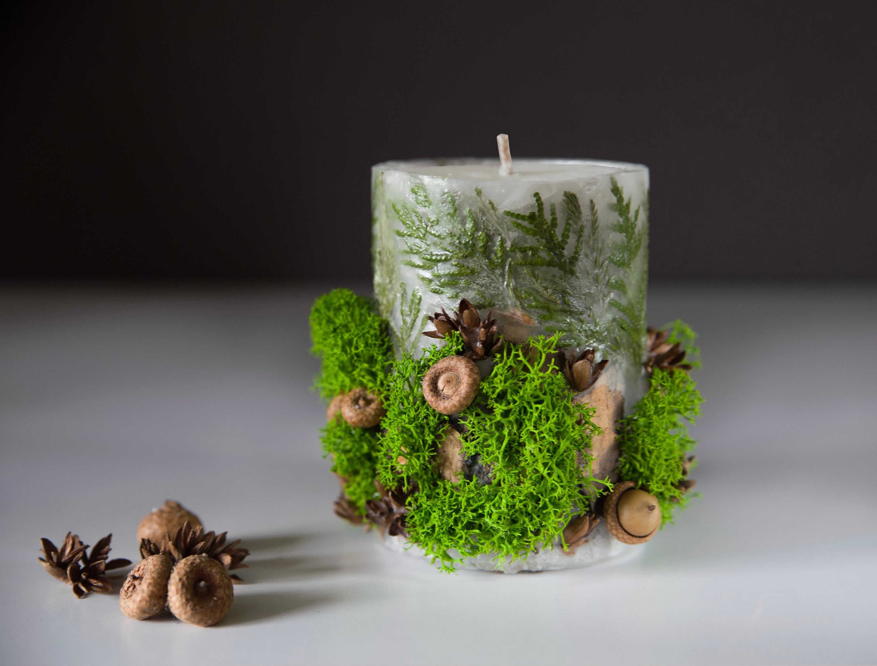 Forest Candle With Stabilized Moss Wood Scented Candle Enchanted Forest ...