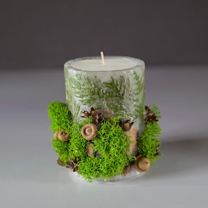 Forest Candle With Stabilized Moss - Wood Scented Candle - Enchanted ...