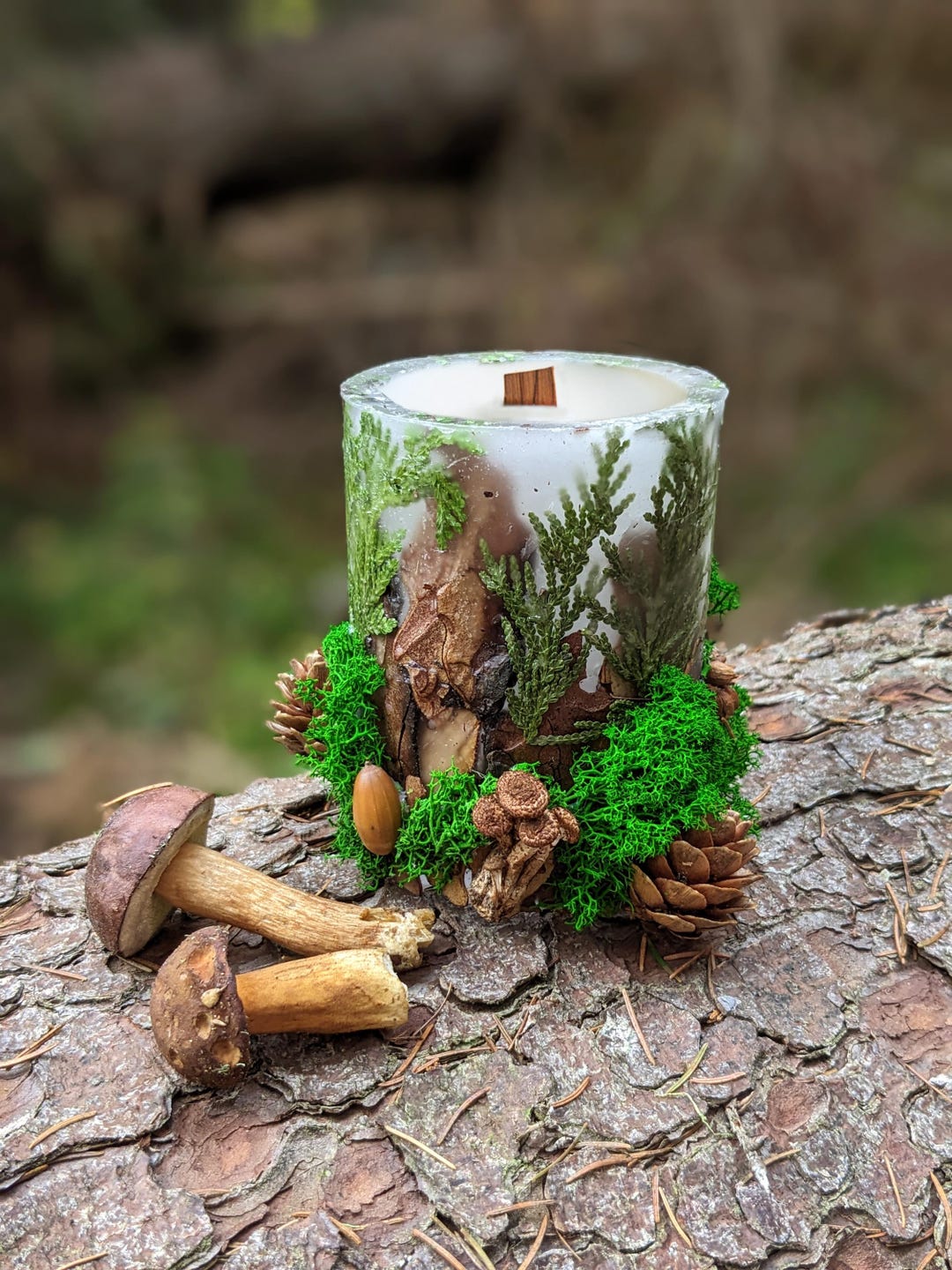 Scented Forest or Rustic Wood Wick Soy Wax Candle - Etsy