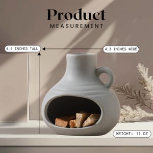 Gray Ceramic Palo Santo Smudge Burner, Artisan Holly Wood Incense ...