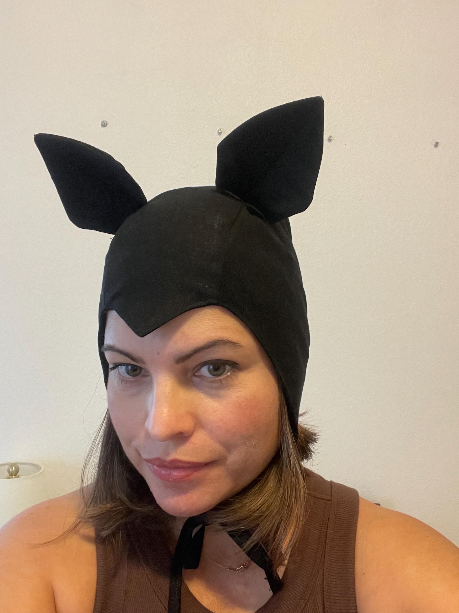 Retro Bat Bonnet: Black Linen Adult Costume - Etsy