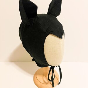 Retro Bat Bonnet: Black Linen Adult Costume - Etsy