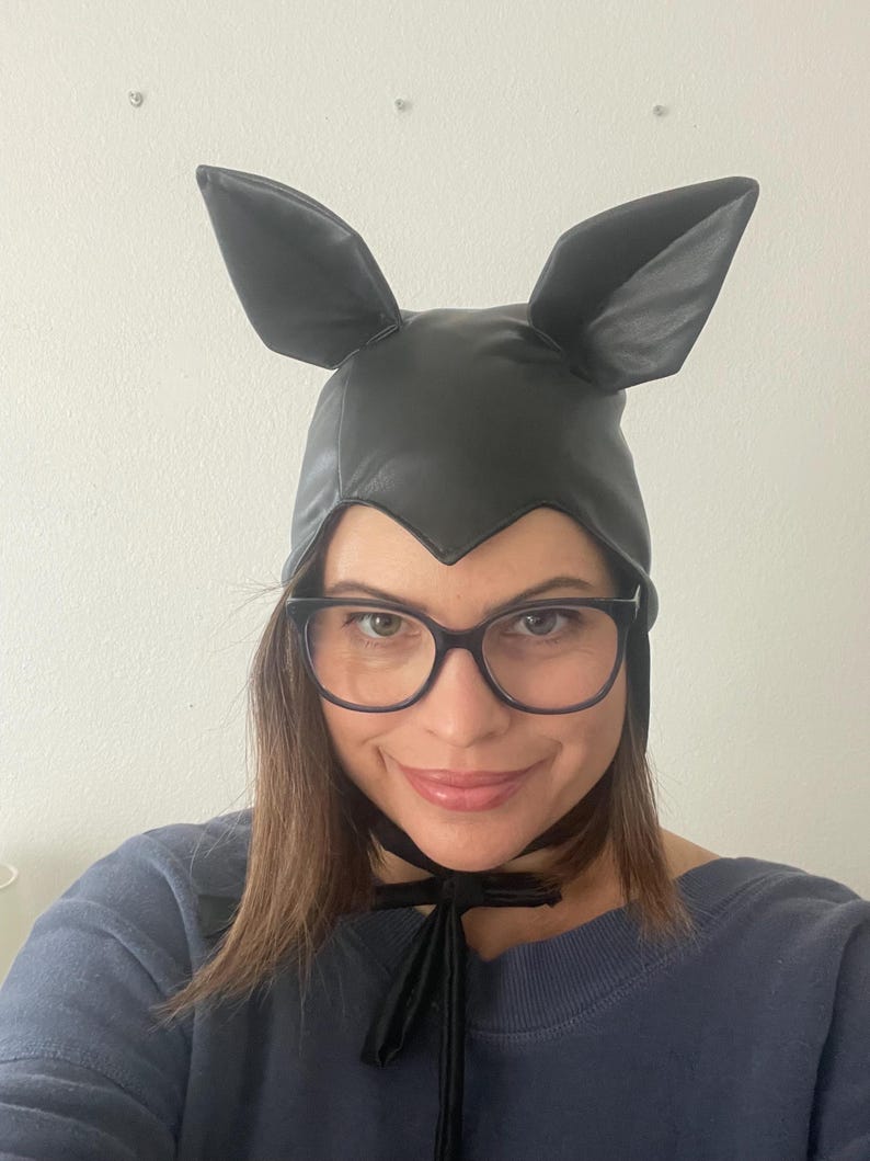 Leather Bat Bonnet: Retro Adult Headpiece - Etsy