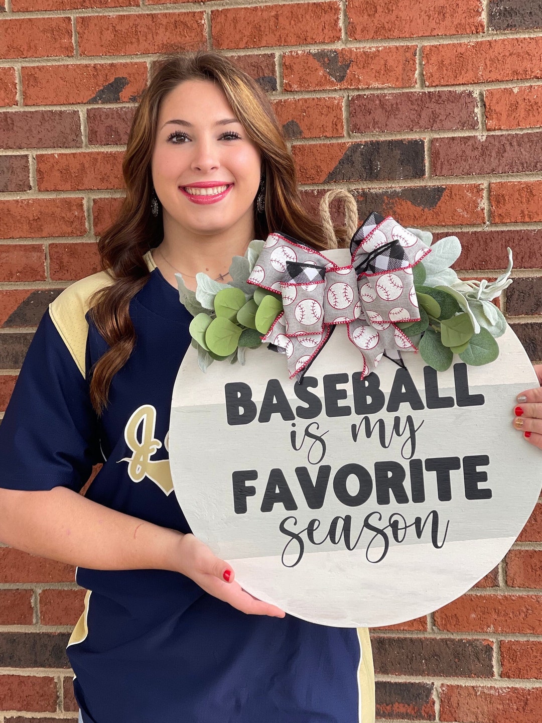 Baseball Front Door Sign, Baseball is My Favorite Season, Baseball ...
