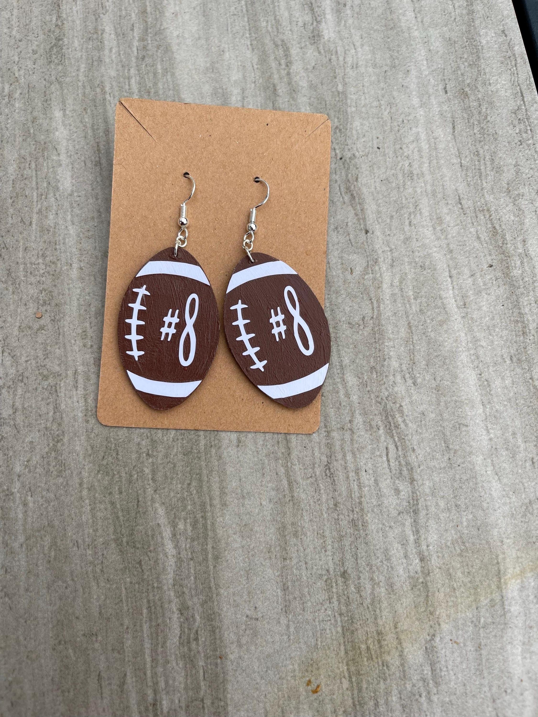 Football Personalized Number Earrings, Player Number Earrings, Football ...