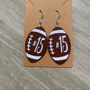 Football Personalized Number Earrings, Player Number Earrings, Football ...