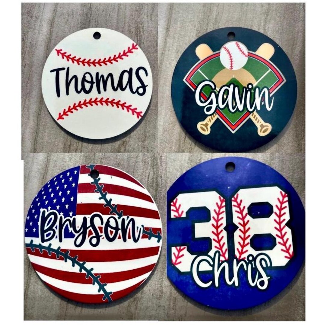 Personalized Baseball Bag Tag, Custom Bag Tag, Luggage Tag, Bookbag ...