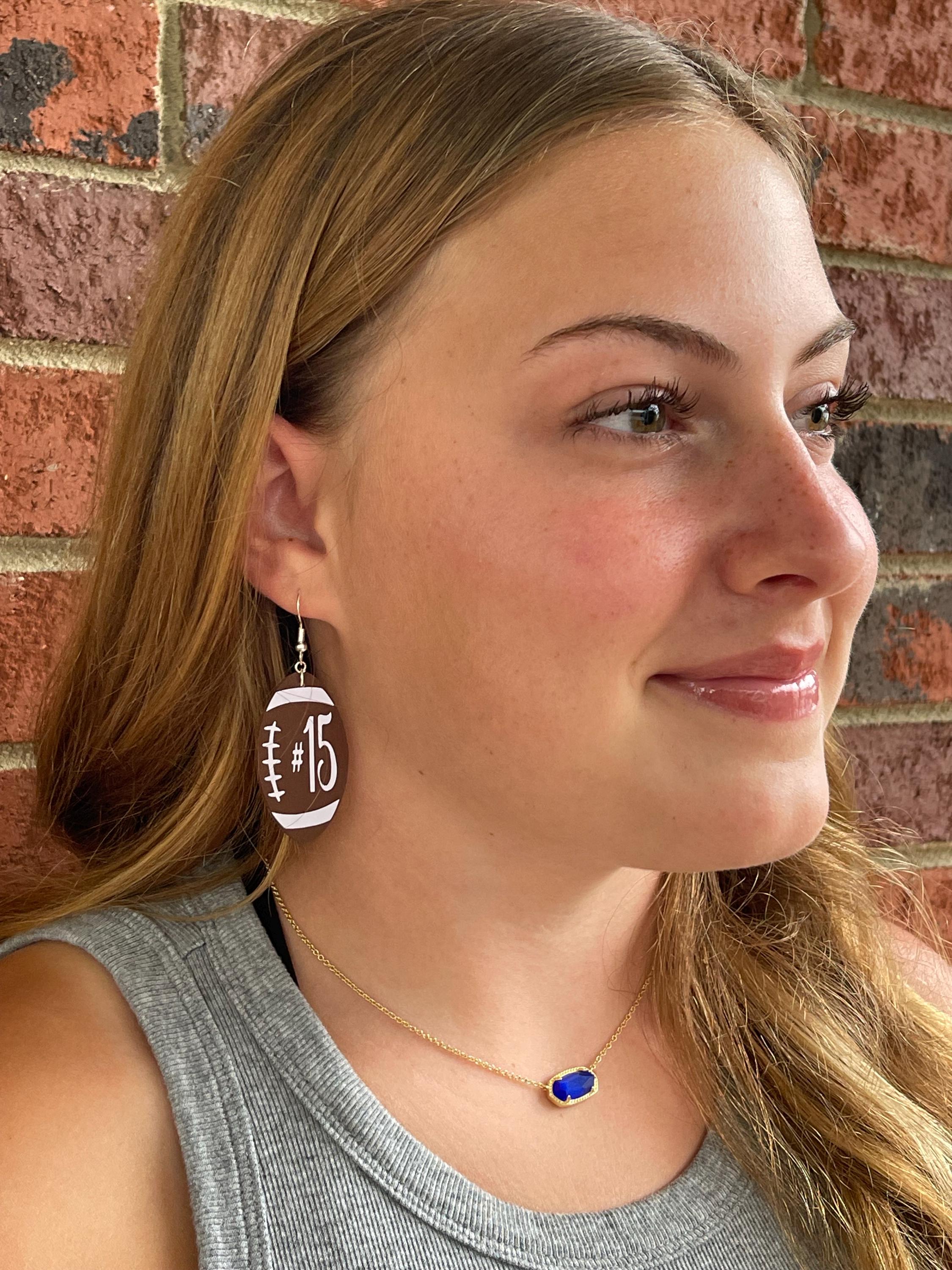 Football Personalized Number Earrings, Player Number Earrings, Football ...
