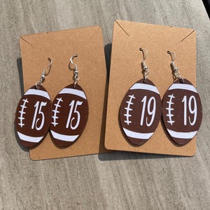 Football Personalized Number Earrings, Player Number Earrings, Football ...