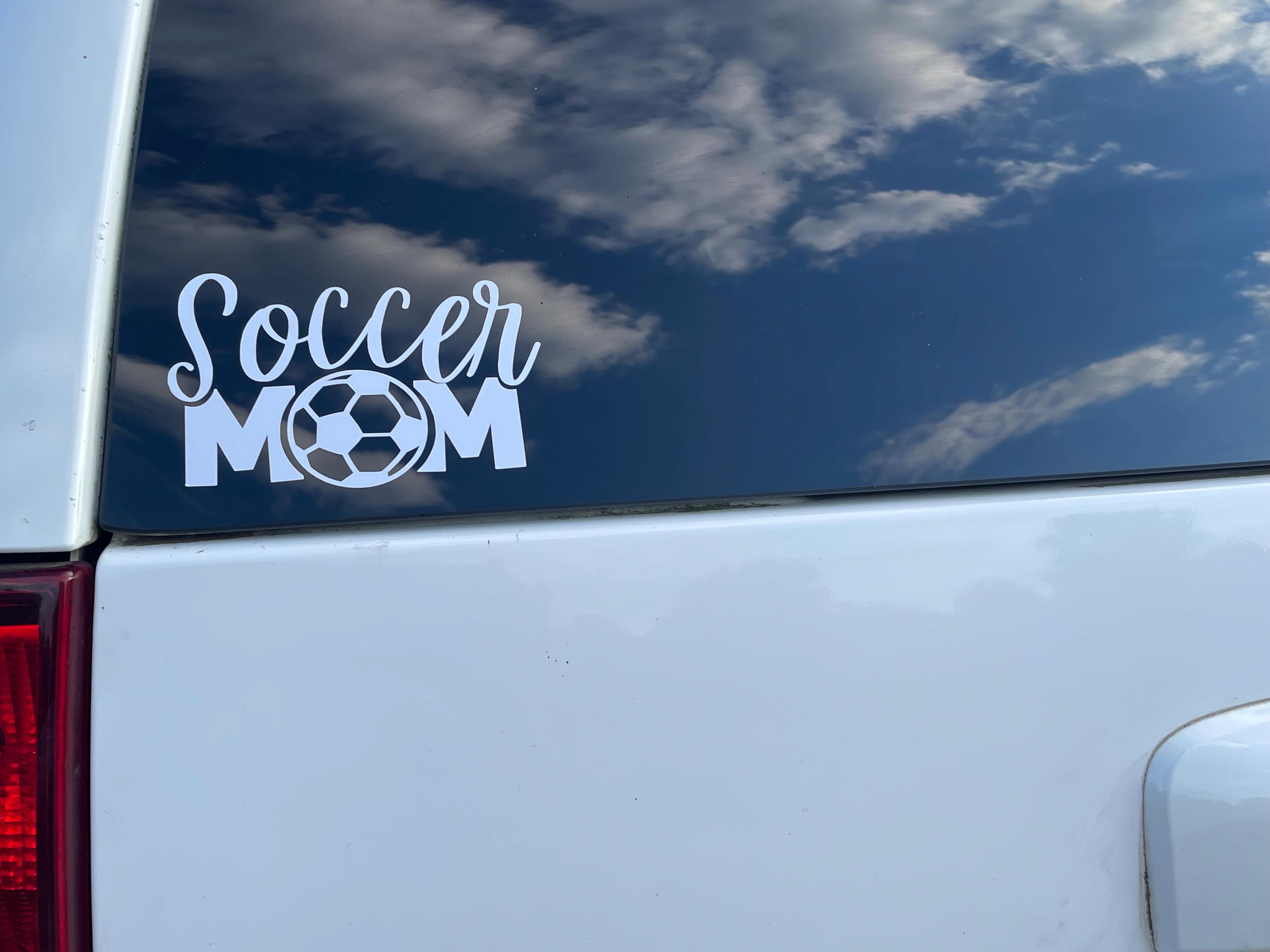 Soccer Mom Decal, Soccer Mom Car Bumper Sticker, Soccer Car Decal ...