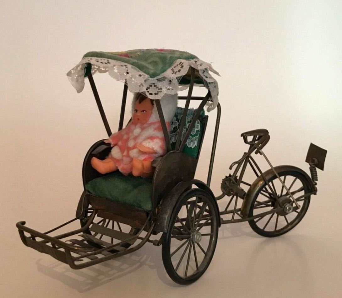 Vietnam Embroidered Metal Rickshaw Tuk Tuk Bicycle Toy Display - Etsy