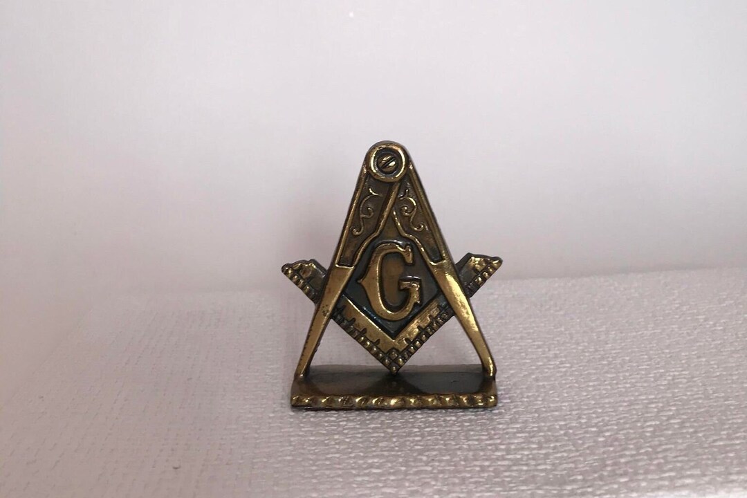 Vintage Freemasons Masonic Logo Paper Weight Brass Shrine Mason ...