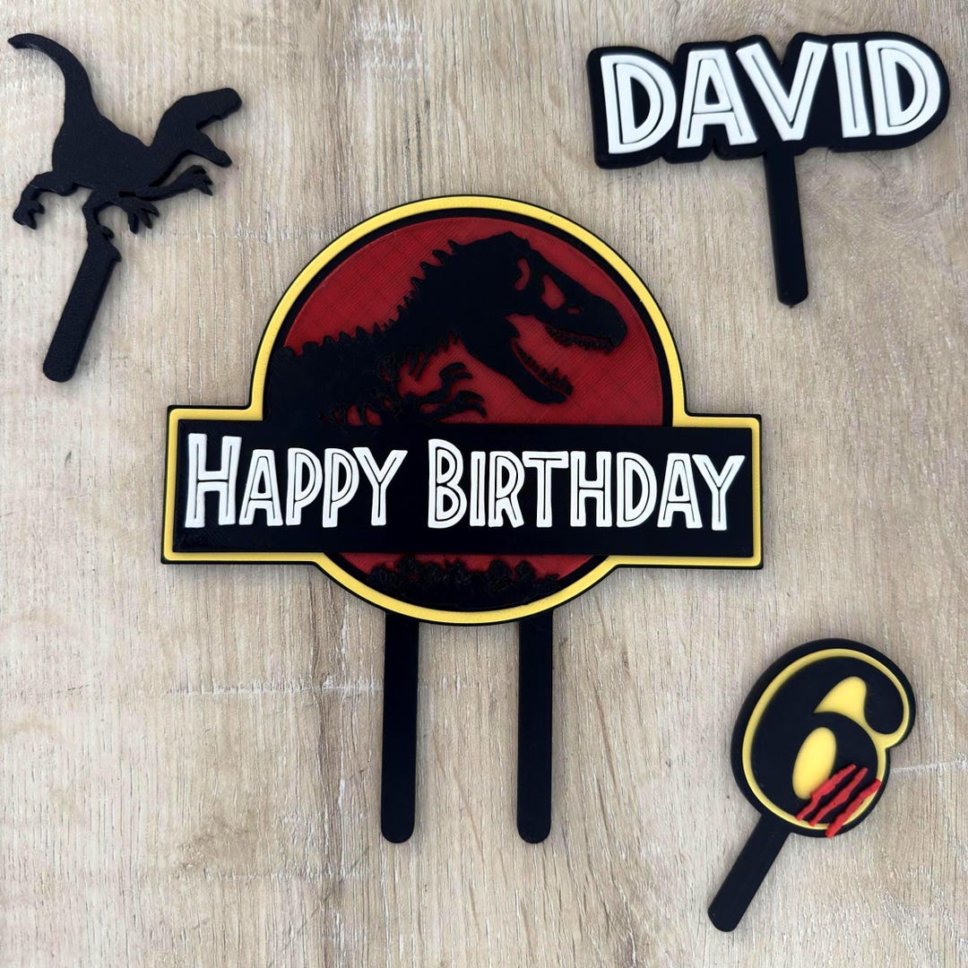Jurassic Park Birthday Cake Topper: Dinosaur Theme Party Decor - Etsy