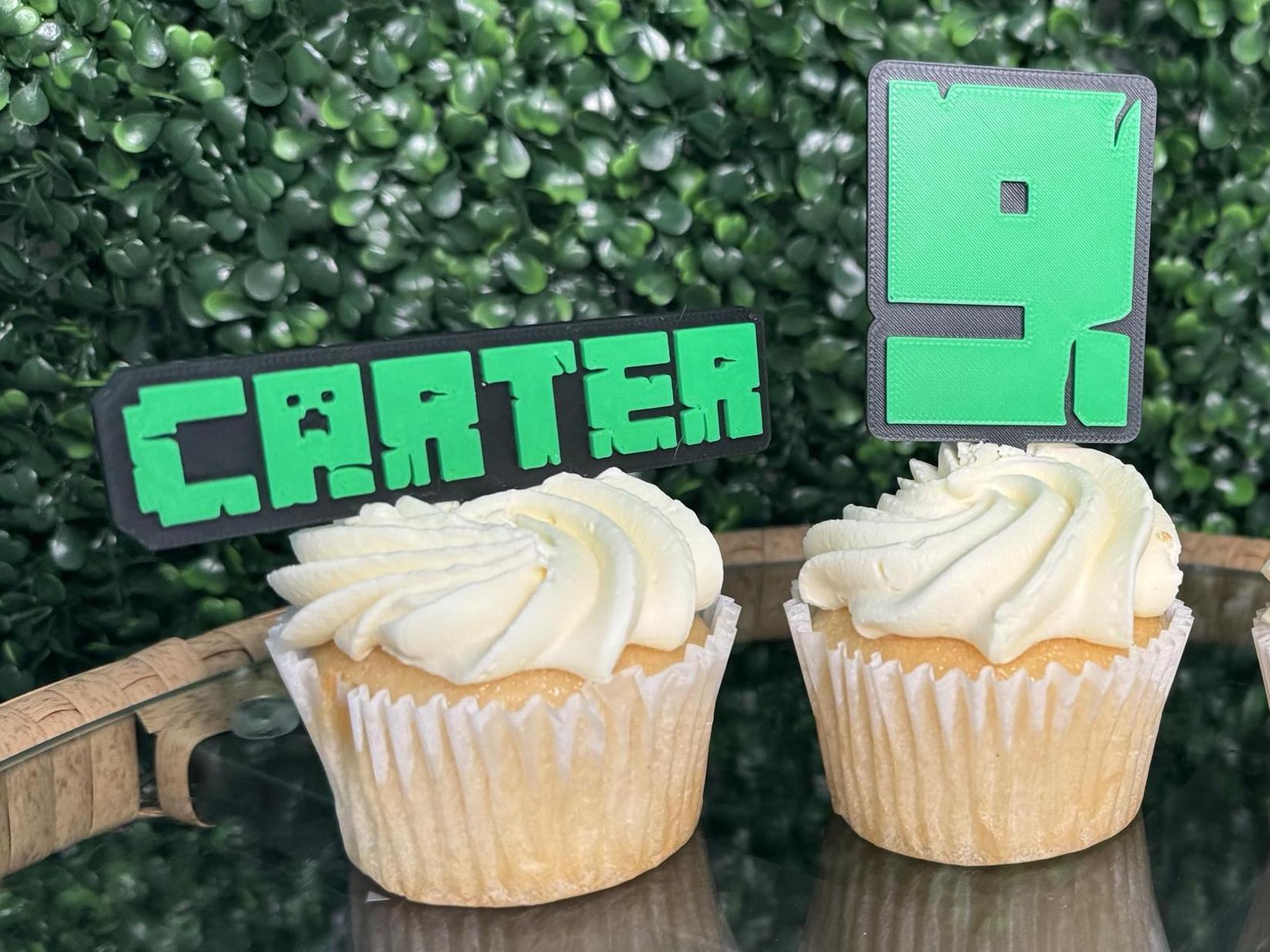 Pixel Birthday Cake Topper Set: 3D Printed Gamer Party Decor - Etsy