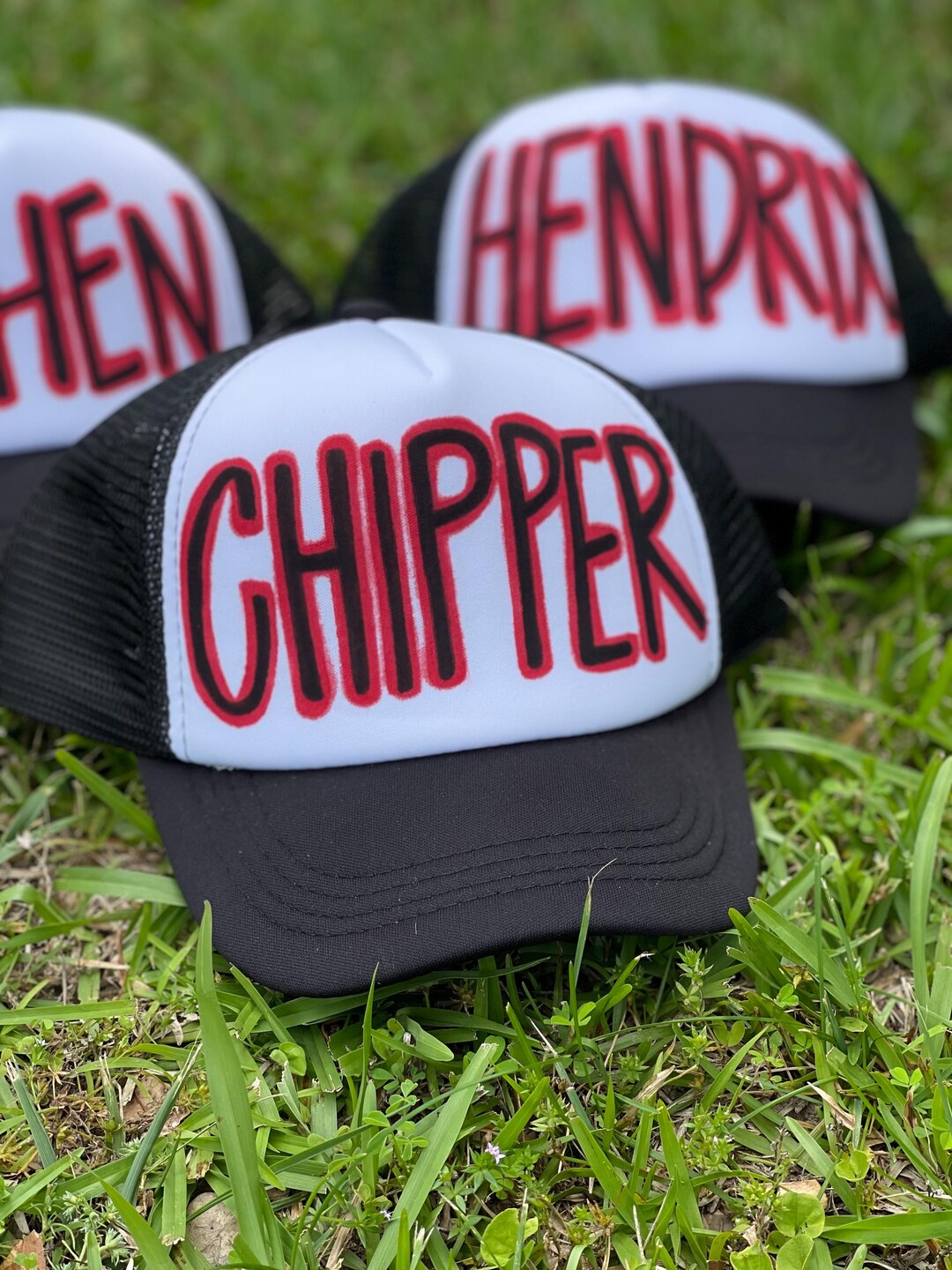 BULK Hand Painted Name Mascot School Spirit Wear Mesh Trucker Hat - Etsy