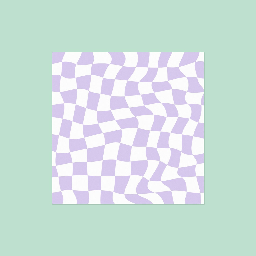 Purple Checker Retro Post-it Note Pads, Cute Stationary, Groovy 80s ...