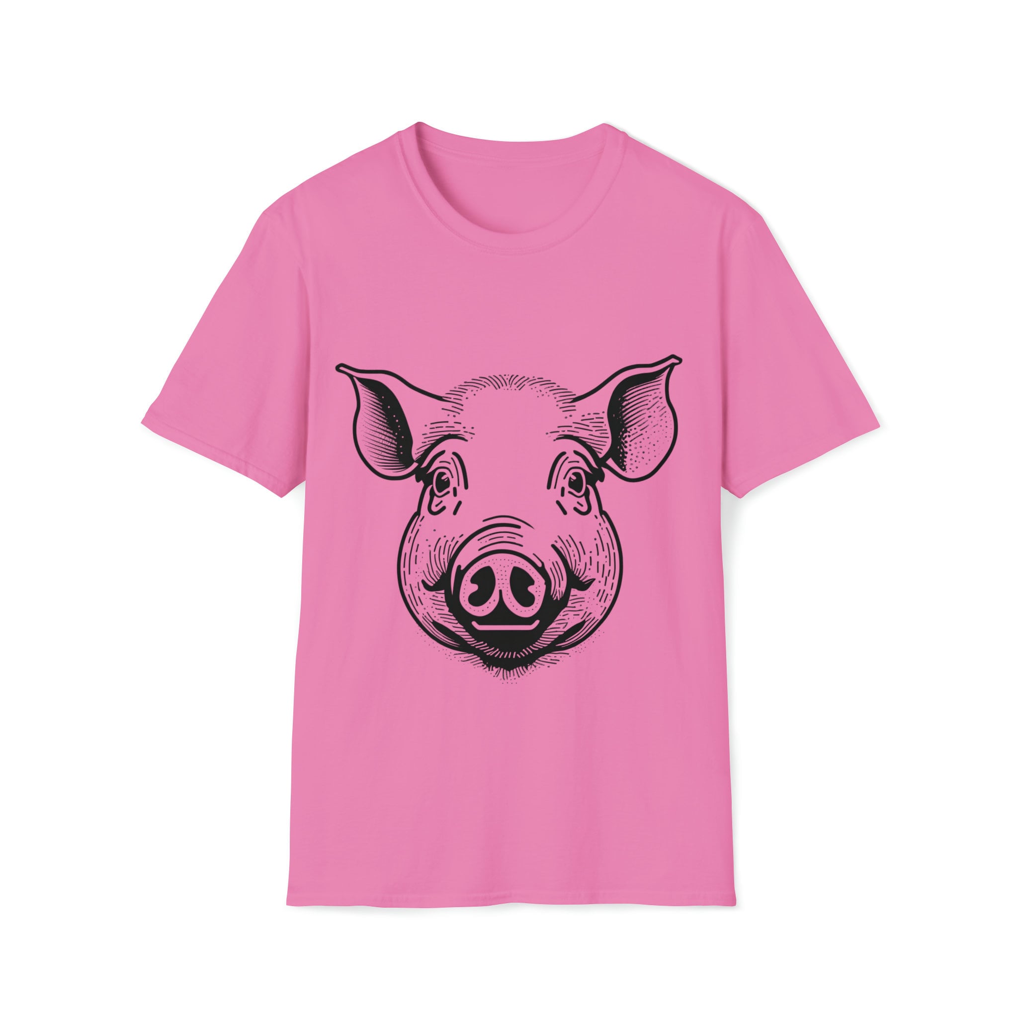 Piggy Head T-shirt, Pigs Head Tee, Swine Face Shirt, Hog Tshirt, Farm ...