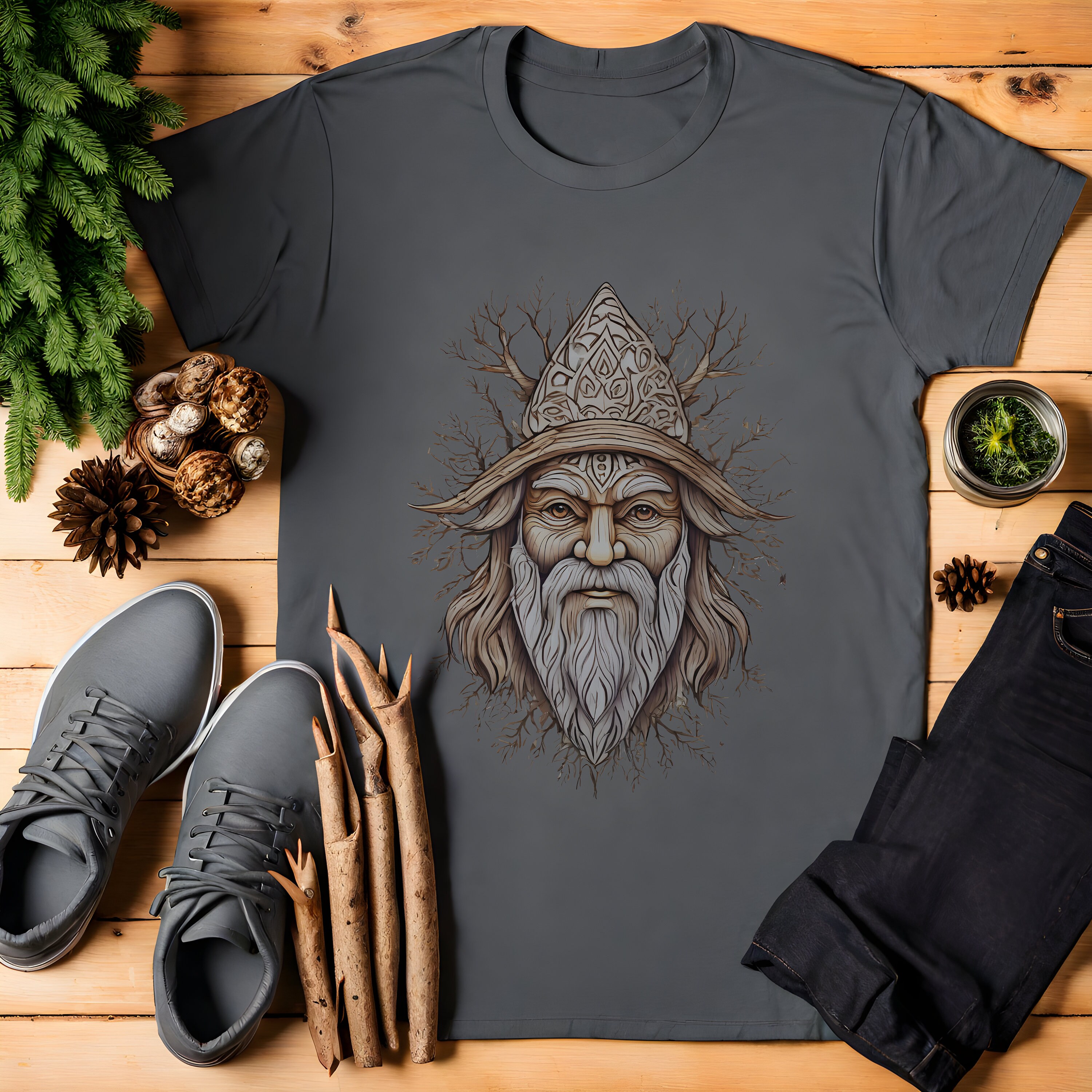 Woodland Tree Wizard - Mythical Art, Magical Print, Legendary Forest ...