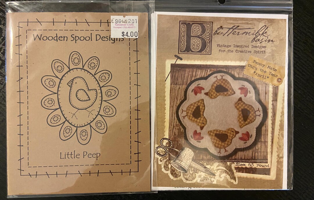 Two Wool Appliqué Patterns. April Penny Mats Thru the Year by ...