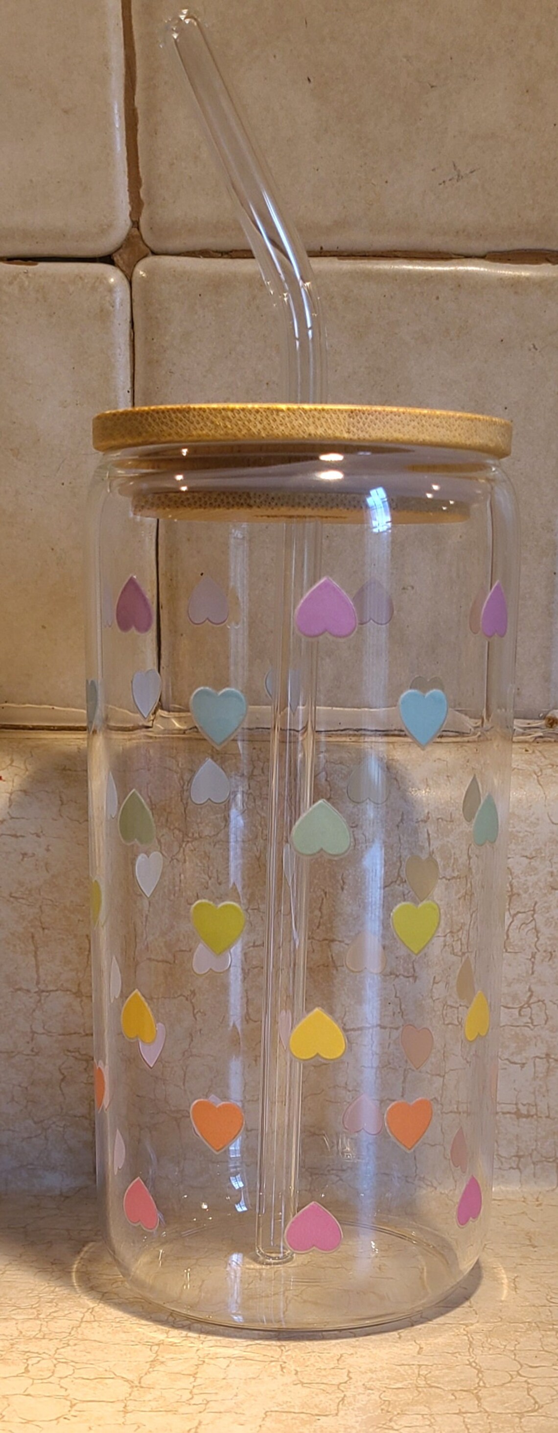 Glass Can Cup With Glass Straw - Etsy