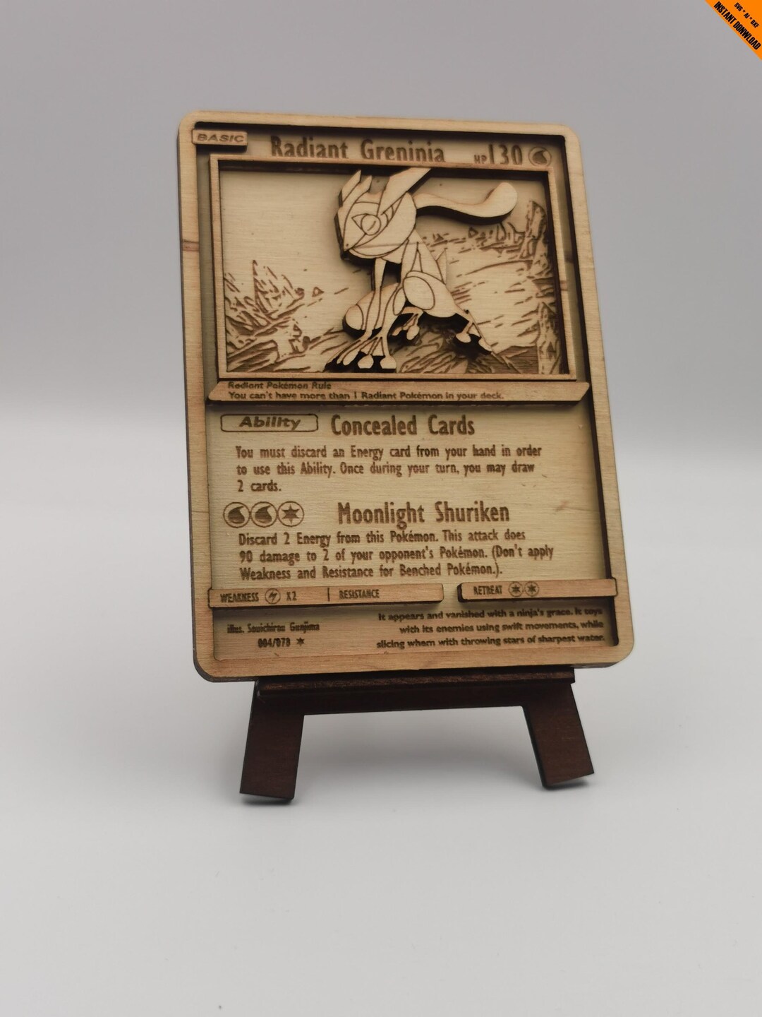 Radiant Greninja #658 Pokemon TCG Card Svg/ai/dxf | Fan-made Wooden ...